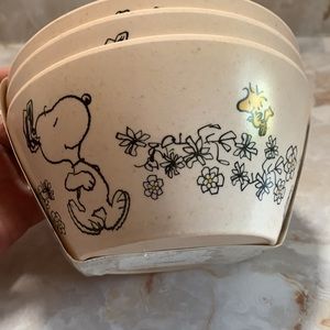 Peanuts | Dining | Peanuts Snoopy Floral Bamboo Plastic Sets | Poshmark